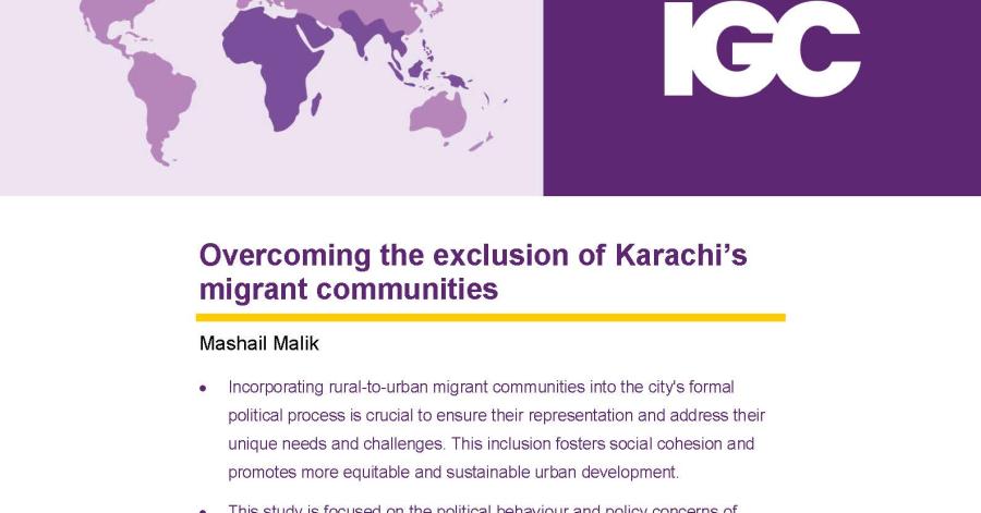 Overcoming the exclusion of Karachi’s migrant communities ...